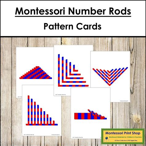 Number Rods Pattern Cards Montessori Sensorial Activity Printable