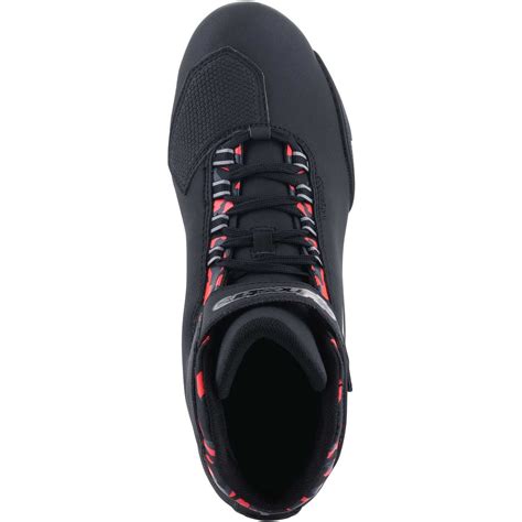 Alpinestars Sektor Waterproof Motorcycle Shoes Fluo Red Dark Gray Black