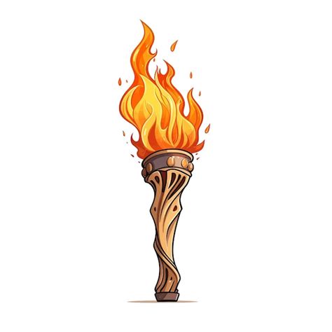 Ilustración Vectorial De Dibujos Animados De La Antorcha Dibujada A Mano Vector Premium