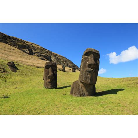 Ebern Designs Moai Statues On Canvas By Mattia Lunardi Print Wayfair