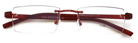 Lightweight Rimless Rectangle Reading Glasses With Anti Blue Clear Len