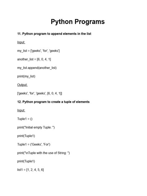 Python Programs Pdf Computer Programming Computing