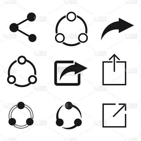 共享图标，矢量插图