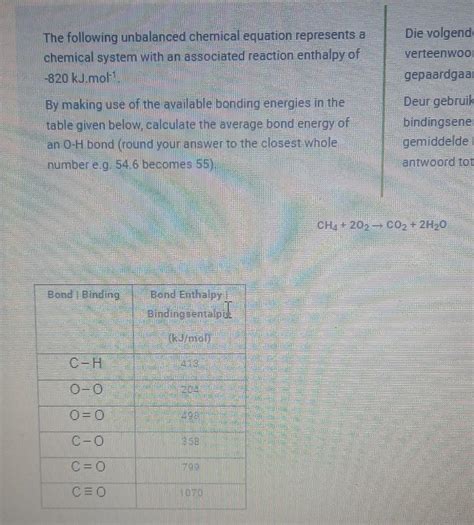 Solved The Following Unbalanced Chemical Equation Represents Chegg
