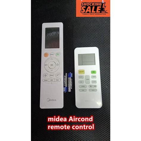 Midea Aircond Remote Controller Free Battery Midea Remote Control Air