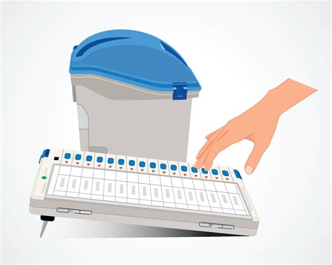 Man Casting Vote On Evm Machine 46332870 Vector Art At Vecteezy