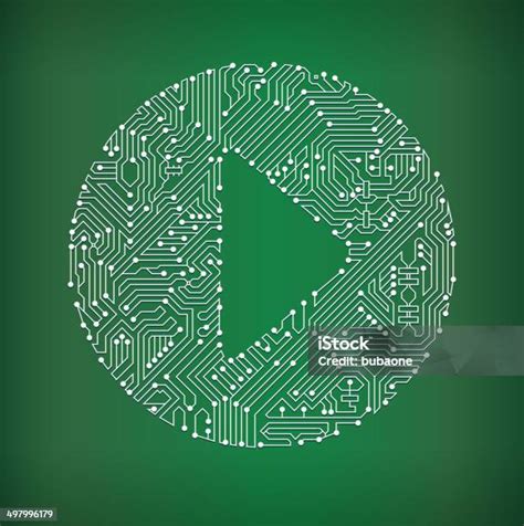 재생 버튼 회로 기판 로열티 무료 벡터 아트 배경기술 회로판에 대한 스톡 벡터 아트 및 기타 이미지 회로판 녹색 누름 버튼 Istock