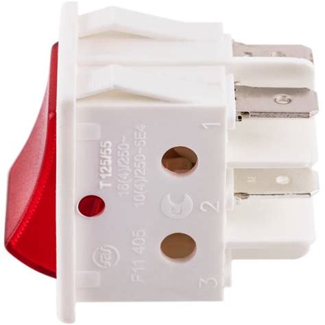Interruptor Basculante Rojo Luminoso DPST Pin Carcasa Blanca Cablematic