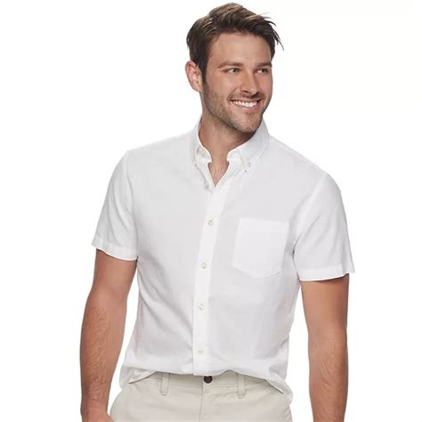 Mens Sonoma Goods For Life® Modern Fit Linen Blend Button Down Shirt