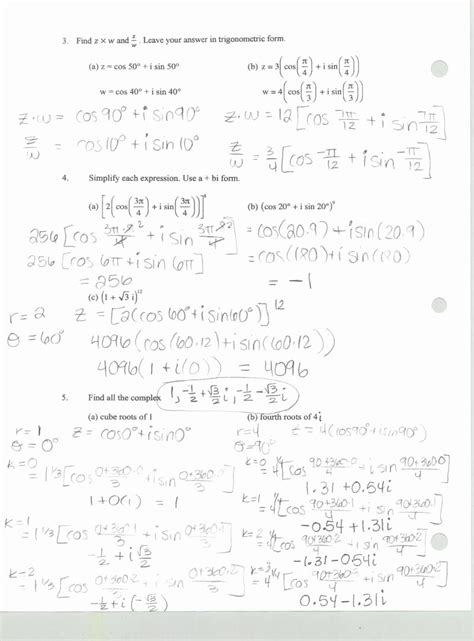 Complex Numbers Worksheet Pdf