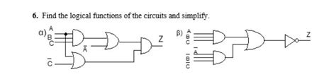 Solved 6 Find The Logical Functions Of The Circuits And Chegg Com