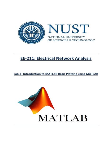 ee 211 electrical network analysis lab 1 introduction to matlab
