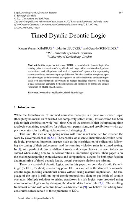 Pdf Timed Dyadic Deontic Logic