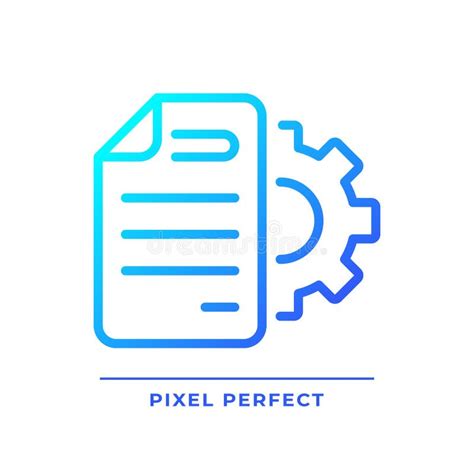 Document Settings Pixel Perfect Gradient Linear Vector Icon Stock