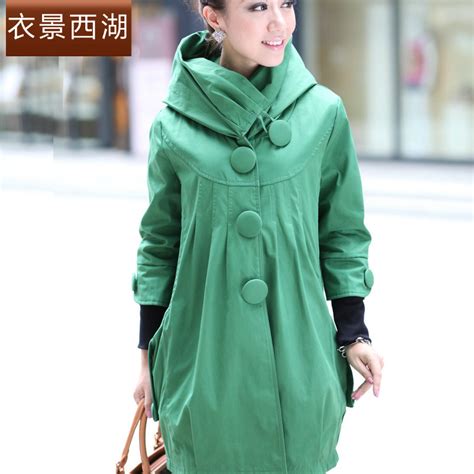 Ejxihu 秋装新品2012新款 韩版连帽风衣 女 外套休闲春秋冬女装ejxihu旗舰店