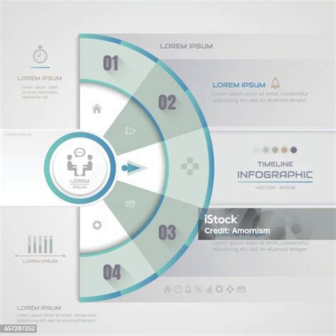 아이콘 프로세스 다이어그램 벡터 Eps10 그림 Infographics 원 디자인 서식 파일 개념에 대한 스톡 벡터 아트 및