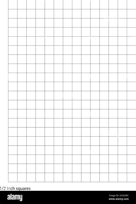 Graph Paper Half Inch Squares Printable Template A4 Notebook Format Graph Gray Grid For College