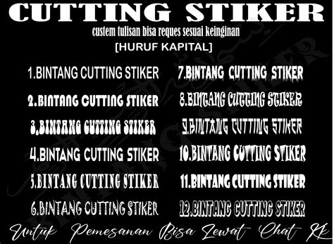 Stiker Mobil Cutting Sticker Body Dan Kaca Mobil Custem Nama Kafital