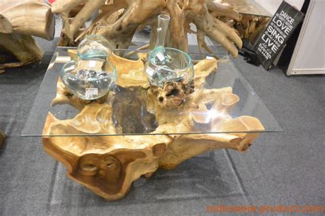 The Tree Root Table Base With Glass Top