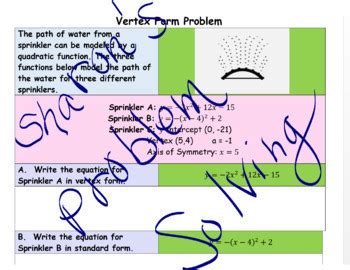 Vertex Form Matching And Word Problem For Google Slides TpT