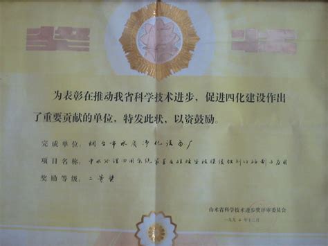 山东德利环保工程有限公司 资质荣誉