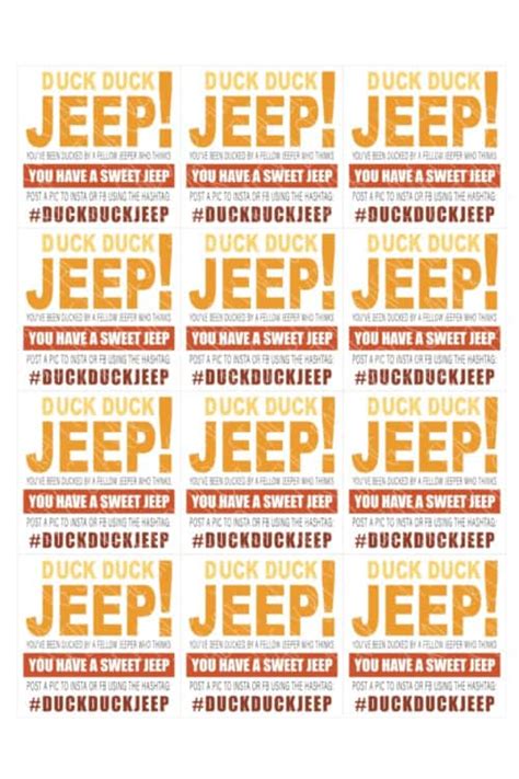 Duck Duck Jeep Tags Free Pdf The Crafty Blog Stalker