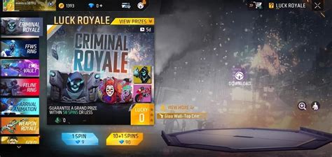 Criminal Royale Free Fire Max में Criminal Royale में उपस्थित