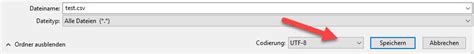 Csv Einfach In Utf 8 Codierung Speichern Support