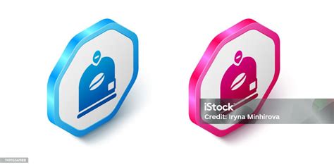 흰색 배경에 고립 된 커피 콩 아이콘의 등색 가방 육각 버튼 벡터 0명에 대한 스톡 벡터 아트 및 기타 이미지 0명 3차원