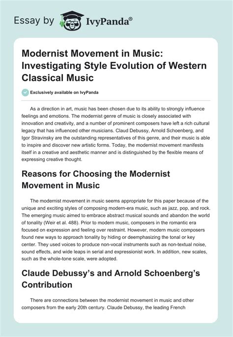 Modernist Movement In Music Investigating Style Evolution Of Western