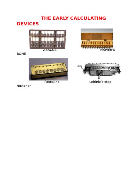 The Early Calculating Devices Pdf