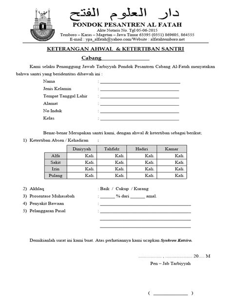 Format Ahwal Ketertiban Pdf