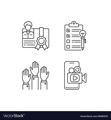 Workshop Linear Icons Set Royalty Free Vector Image