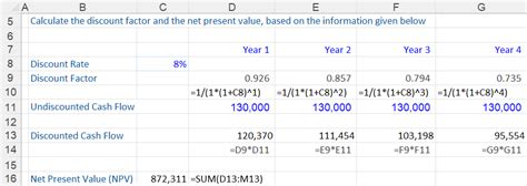 Discount Factor Template Financial Edge