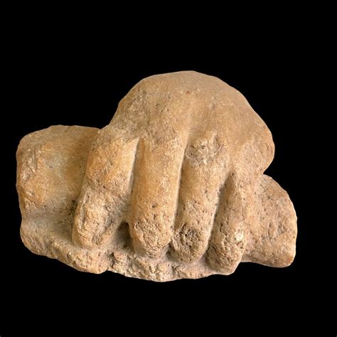 Proantic Fragment Of A Roman Statue Of A Hand Holding A Scroll