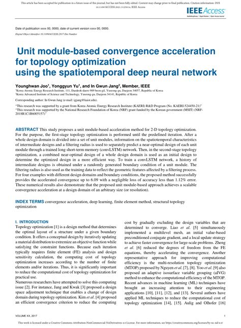 pdf unit module based convergence acceleration for topology