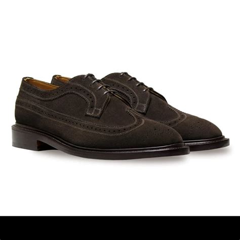Sanders Kingston Longwing Brogue Suede Pediwear Footwear