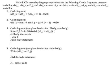 Solved Write Pic Assembly Language Equivalents Solutioninn