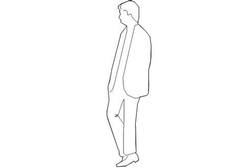 2d Cad Drawing Of A Man Standing Autocad Software