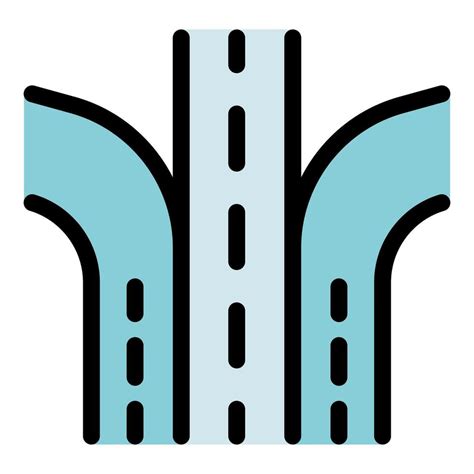 Highway Splitting Into Two Separate Roads Diverging Path Concept