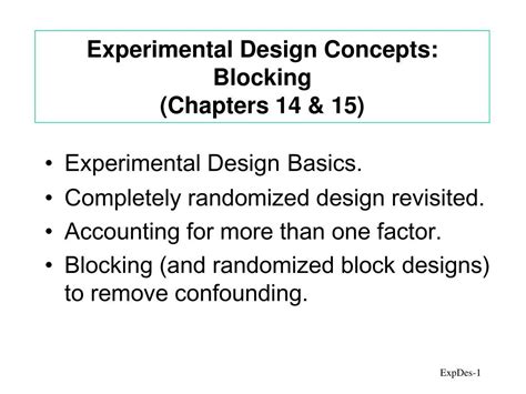 Ppt Experimental Design Concepts Blocking Chapters 14 And 15