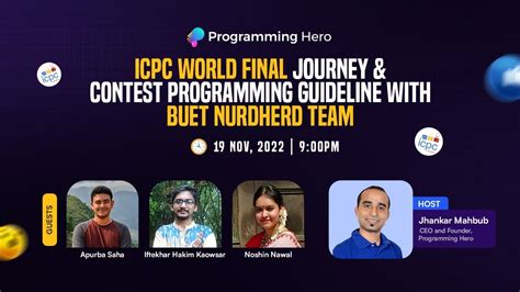 ICPC World Final Journey Contest Programming Guideline With BUET