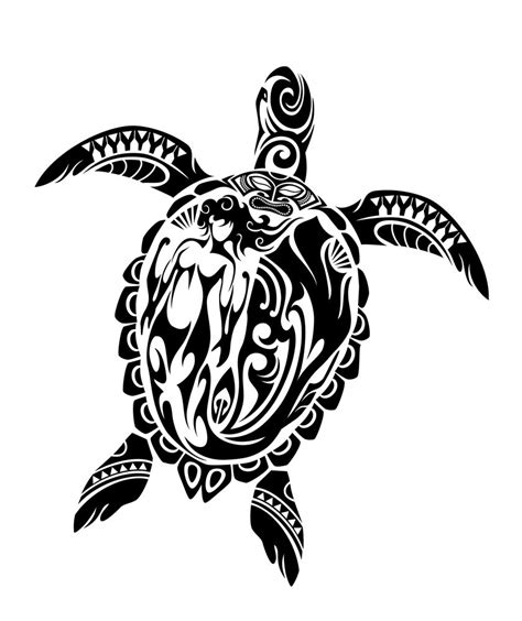 Tribal Sea Turtle Drawing