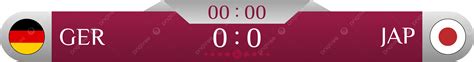 독일 Vs 일본 축구 경기 스코어보드 피파 월드컵 축구 경기 점수 판 Png 일러스트 및 벡터 에 대한 무료 다운로드