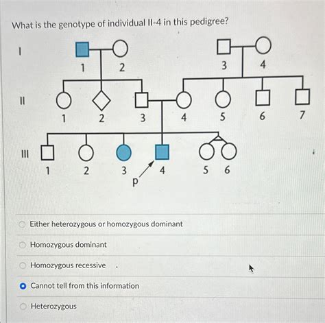 Solved What Is The Genotype Of Individual Ii 4 ﻿in This