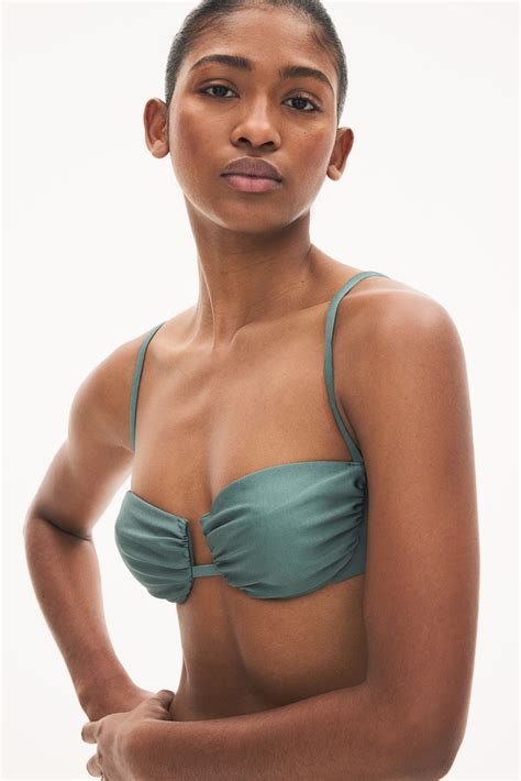 Underwired Bikini Top Dusty Green Ladies Handm Gb