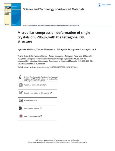 pdf micropillar compression deformation of single crystals of α