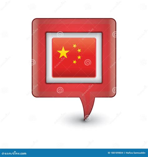 Navigation Pointer With China Flag Vector Illustration Decorative