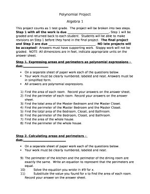 Polynomial Project Doc Template PdfFiller