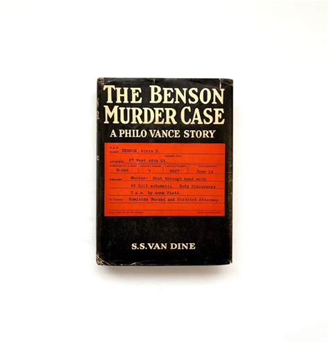 The Benson Murder Case By S S Van Dine Near Fine Hardcover 1926 1st